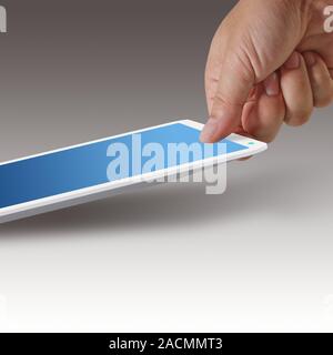 hand picks tablet computer Stock Photo - Alamy