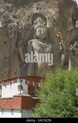 Chamba statue, Mulbekh Monastery or Mulbekh Gompa, Mulbekh, Ladakh ...