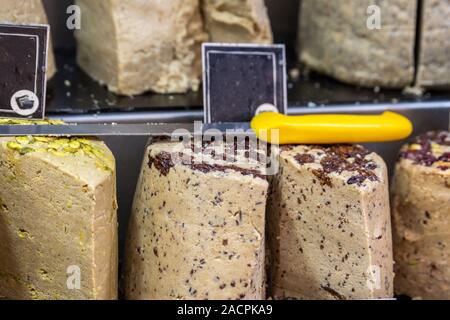 Halva on a food stall in Carmel Market, Tel Aviv, Israel Stock Photo ...