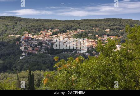 the mountain village of liapades,corfu,greece Stock Photo - Alamy