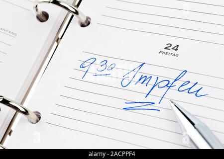 Calendar entry: Inoculate Stock Photo - Alamy