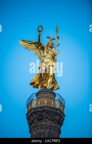Blue hour at Berlin Victory Column Siegessäule Goldelse taken from ...