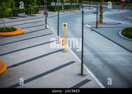 Empty bus stop in Berlin, Germany Stock Photo - Alamy
