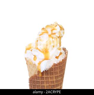 Soft serve ice cream. Topping raspberry. White background Stock Photo ...