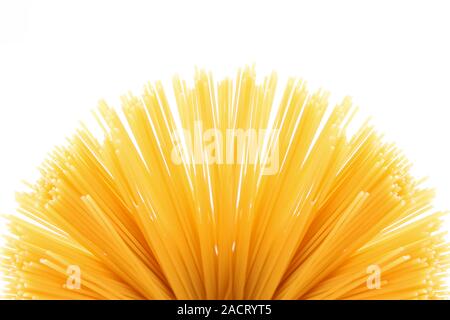 Fan of raw pasta spaghetti macaroni isolated Stock Photo - Alamy