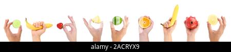 EXCELLENCE. Hands hold fruit and berry Stock Photo - Alamy