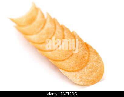 Potato slices and row of chips Stock Photo - Alamy