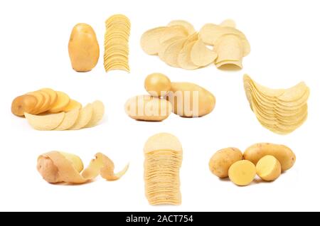 Collage of potatoes slices a chips Stock Photo - Alamy