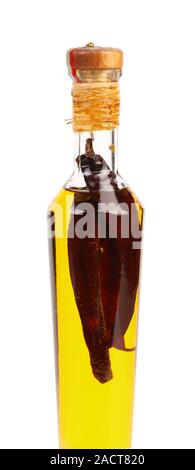 red chillies and olive oil in a jar of clay Stock Photo - Alamy