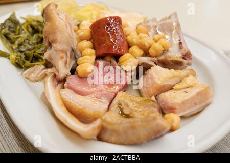 Galician stew. Cocido gallego dish. Typical dish of Galicia, Spain ...