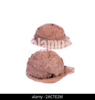Two balls of chocolate ice cream Stock Photo - Alamy