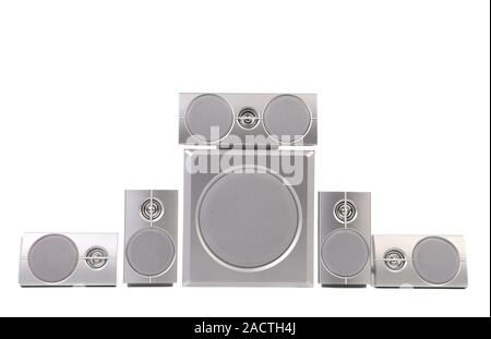 Set of gray sound speakers Stock Photo - Alamy