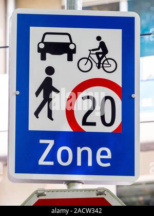 Traffic signs Encounter zone Stock Photo - Alamy
