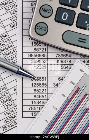 Calculators and statistics Stock Photo - Alamy