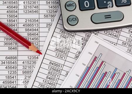 Calculators and statistics Stock Photo - Alamy