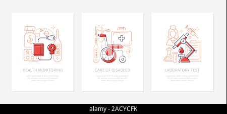 Blood test laboratory banner with nurse or doctor character taking a ...
