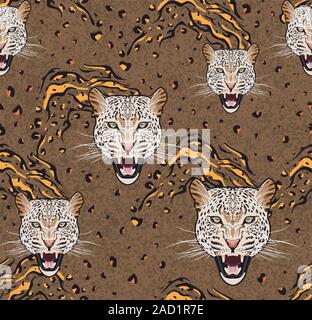 Leopard pattern design. Seamless Leopard pattern design, vector ...