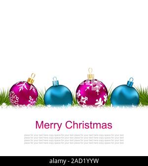 Christmas Greeting Card with Colorful Balls Stock Photo - Alamy