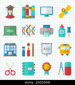 School Simple Icons Stock Photo - Alamy