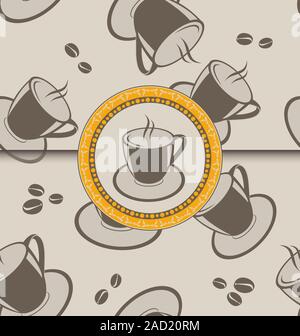 Seamless background with cups, vector, illustration Stock Photo - Alamy