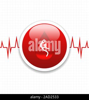 Illustration abstract medical card with Ebola Virus sign, save life ...