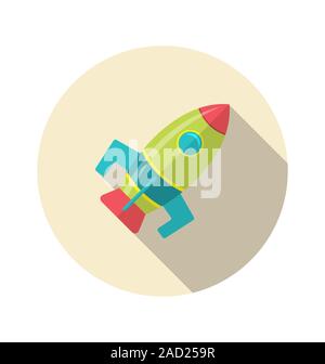 Cartoon style retro toy rocket Stock Photo - Alamy
