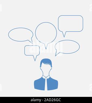 Business man thinking, many thoughts Stock Photo - Alamy