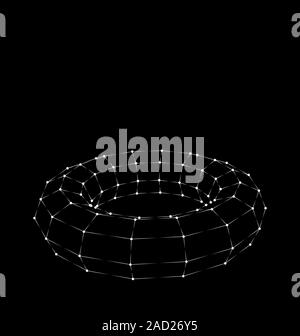 3D illustration Torus Polygon abstract formed from triangles connected ...