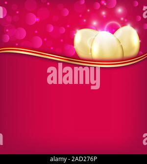 Illustration Easter invitation with golden eggs - vector Stock Photo ...
