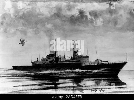 AJAXNETPHOTO. 1968. WOOLSTON, ENGLAND - TYPE 21 FRIGATE MODEL - TYPE 21 ...