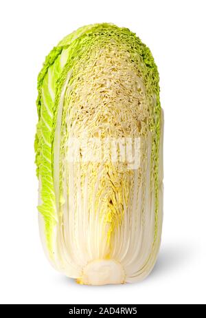 one half of fresh chinese cabbage isolated on a white background Stock ...
