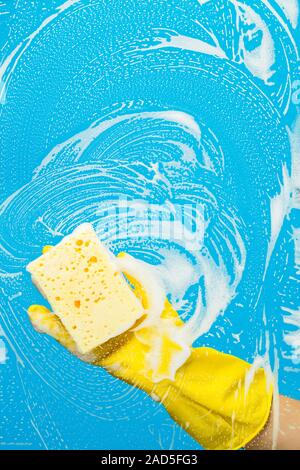 Sponge and liquid for cleaning the surface at home. Accessories for ...