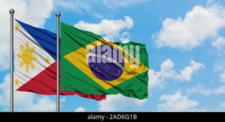 Philippines, Filipino vs Brazil, Brazilian smoke flags side by side ...