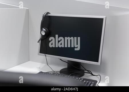 empty modern office call center .photo with copy space Stock Photo - Alamy