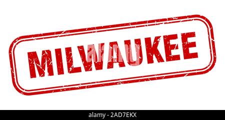 Milwaukee sticker. Milwaukee red square peeler sign Stock Vector Image ...