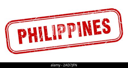 Philippines sticker. Philippines red square peeler sign Stock Vector ...