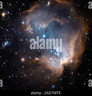Blue, newly formed stars in star cluster NGC 602, Small Magellanic ...