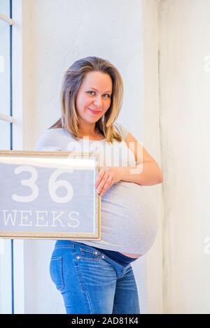 36 weeks of pregnancy Stock Photo - Alamy