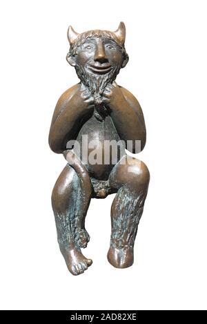 Cute little bronze devil sculpture on the Devil’s Stone at Lübecker ...