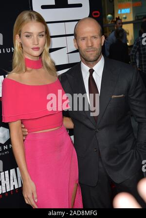 Actor Jason Statham and girlfriend Rosie Huntington-Whiteley arrive at ...