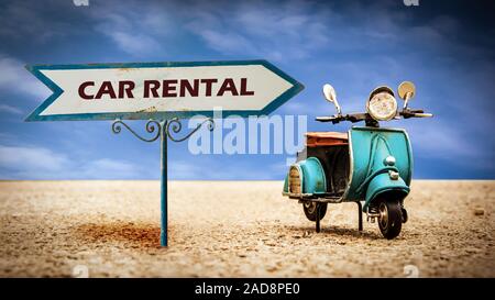 Street Sign Car Rental Stock Photo - Alamy