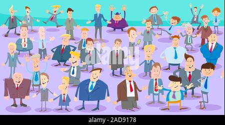 Cartoon illustration of large group of people struggling to reach Stock ...