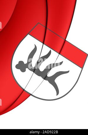 3D Flag of Goppingen (Baden-Wurttemberg), Germany. 3D Illustration ...