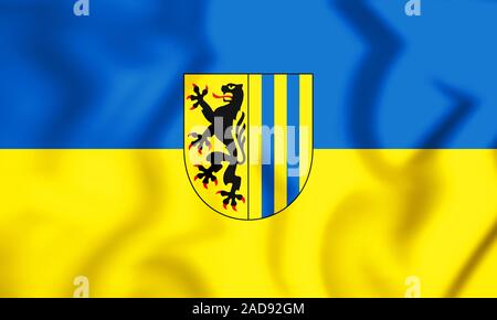 3D Flag of Leipzig (Saxony), Germany. 3D Illustration Stock Photo - Alamy