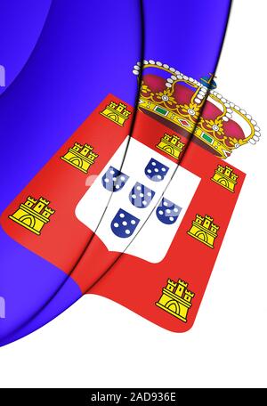 3D Flag of Portugal (1830-1910). 3D Illustration Stock Photo - Alamy