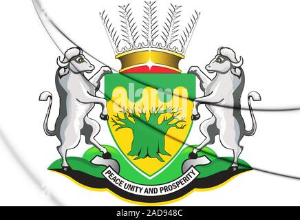 South Africa coat of arms and flag, official symbols of the nation ...