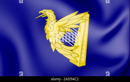 Blue Harp Flag of Ireland. 3D Illustration Stock Photo - Alamy