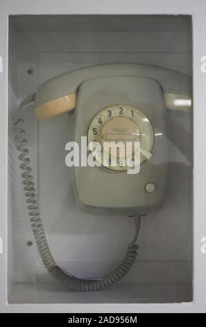 vintage emergency telephone, Feuer Notruf means fire emergency call in ...
