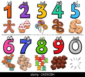 educational cartoon numbers set with objects Stock Photo - Alamy