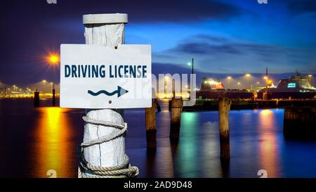 Street Sign DRIVING LICENSE Stock Photo - Alamy